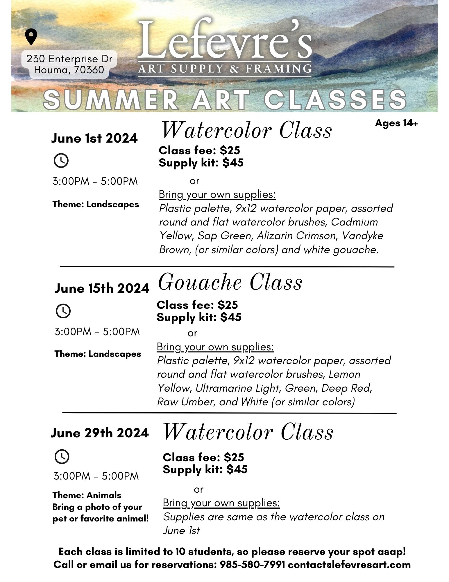 Summer Art Classes